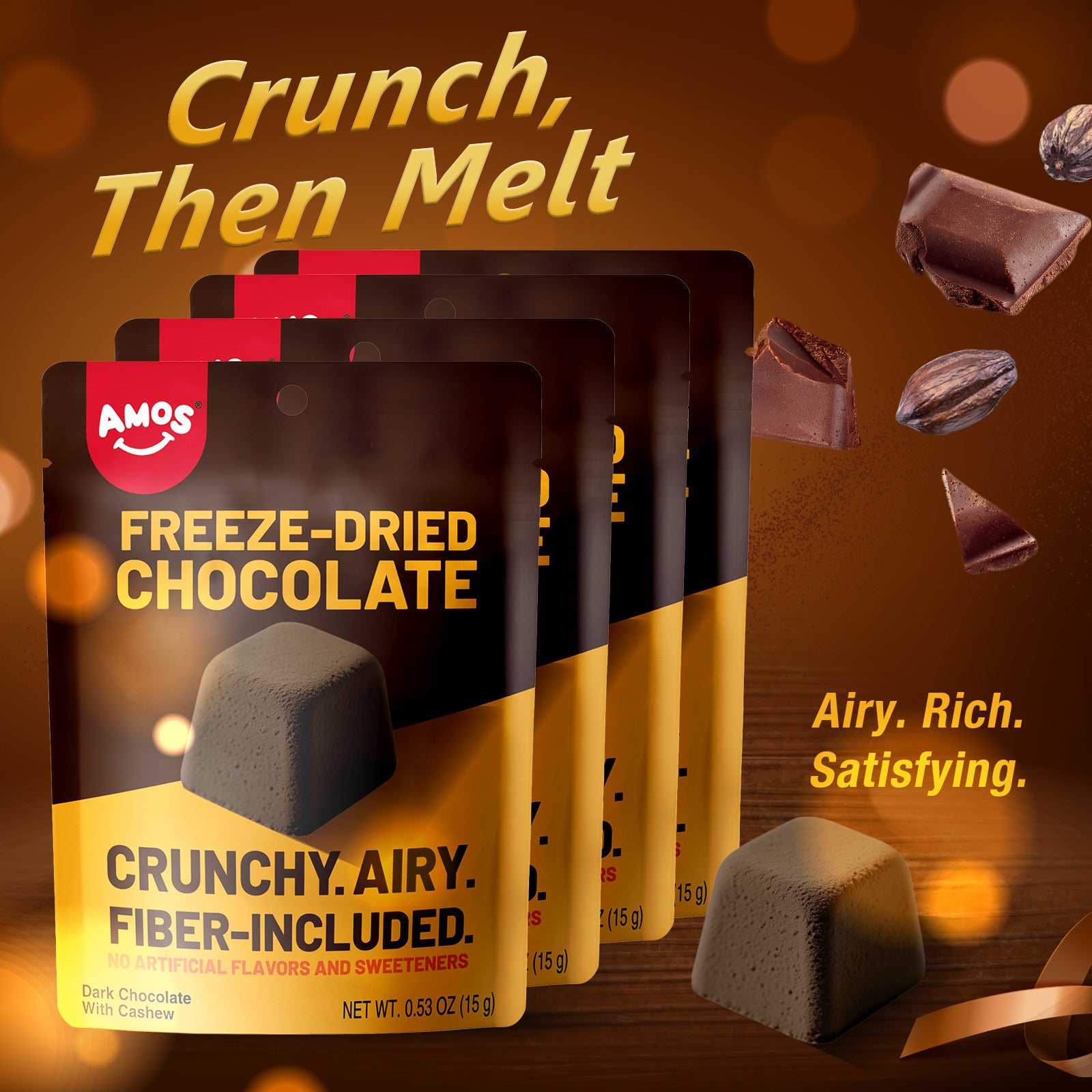 Freeze Dried Gummy - Chocolate Flavor - 15g/bag – Amos Sweets